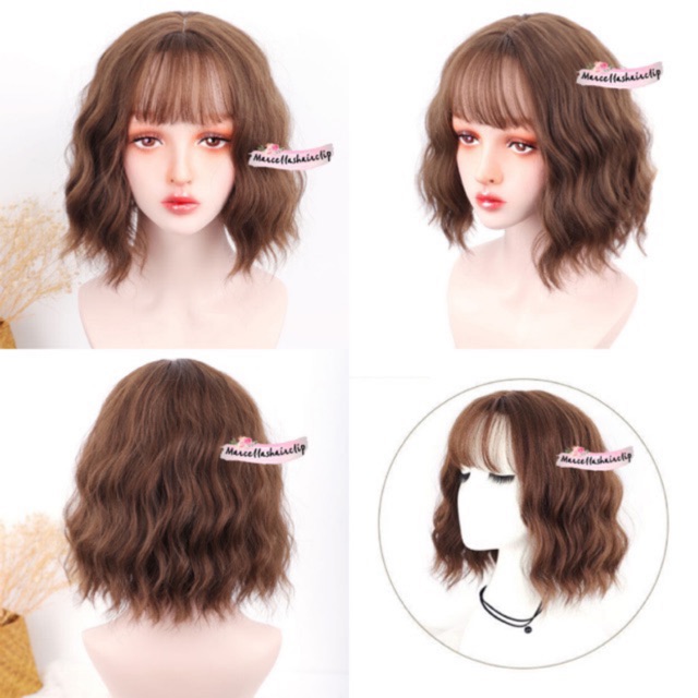 Jual Wig Akemihair Pony Tipis Mermaid Wave Pendek 30cm / Wig Poni ...