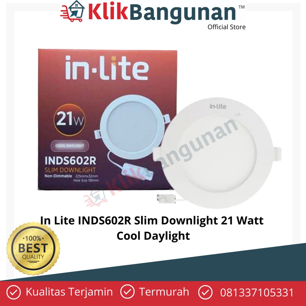 Jual LAMPU DOWNLIGHT INLITE / IN LITE INDS602R SLIM DOWNLIGHT 21 WATT ...
