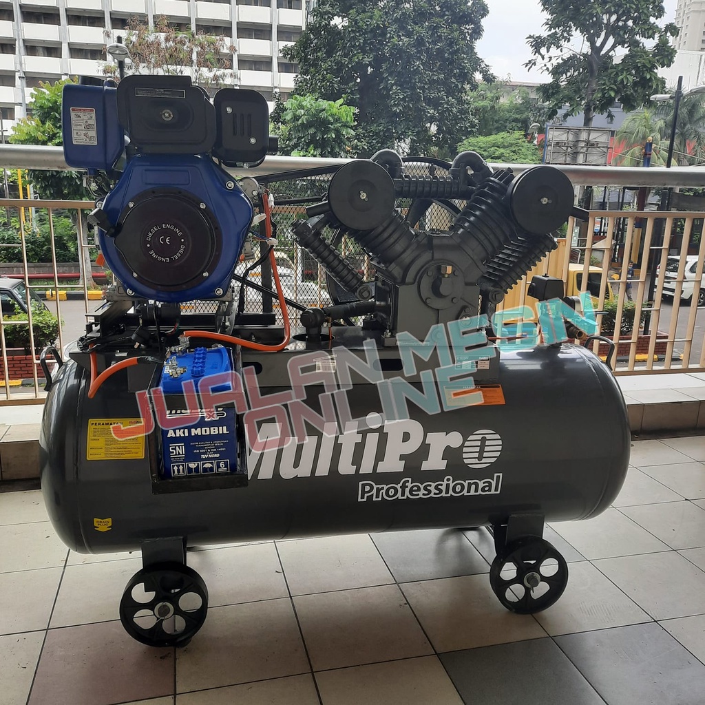 Jual Kompresor Multipro 10 HP + Engine Diesel Stater FAW Air Compressor ...