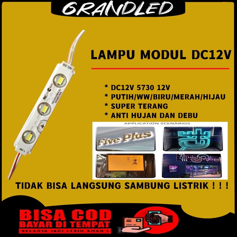 Jual SAMSUNG Lampu Modul LED 5730 SMD 12v DC 3 Mata 12 v volt Module ...