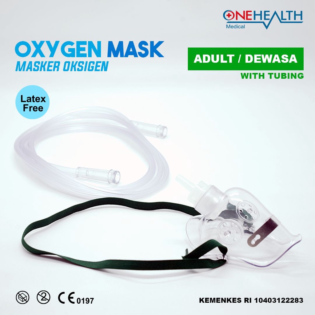 Jual Onehealth Oxygen Mask Size Dewasa Anak Bayi Masker Oksigen untuk Membantu Menyalurkan Gas ...