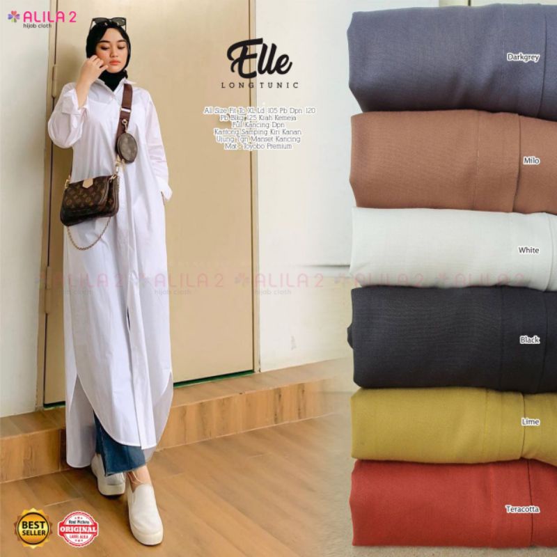 Jual ELLE LONG TUNIK ORI BY ALILA- BAHAN TOYOBO | Shopee Indonesia
