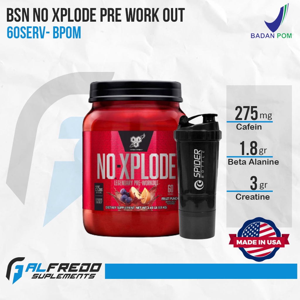 Jual BSN No Xplode 60 Serving Pre Workout No-Xplode | Shopee Indonesia