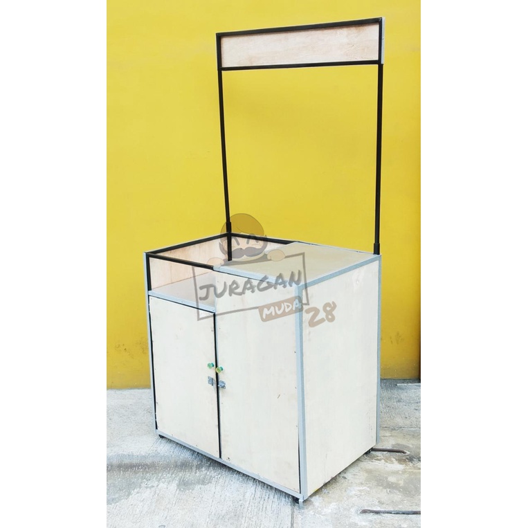 Jual Gerobak Mini Ekonomis dengan Tempat Kompor Pintu dan Roda | Shopee ...