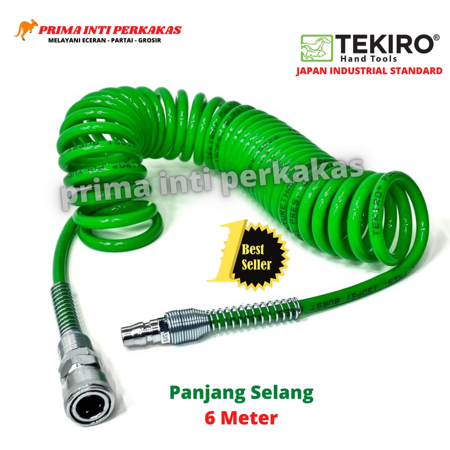 Jual TEKIRO Recoil Hose 6 Meter - Selang Angin Kompresor Spiral - Hijau ...