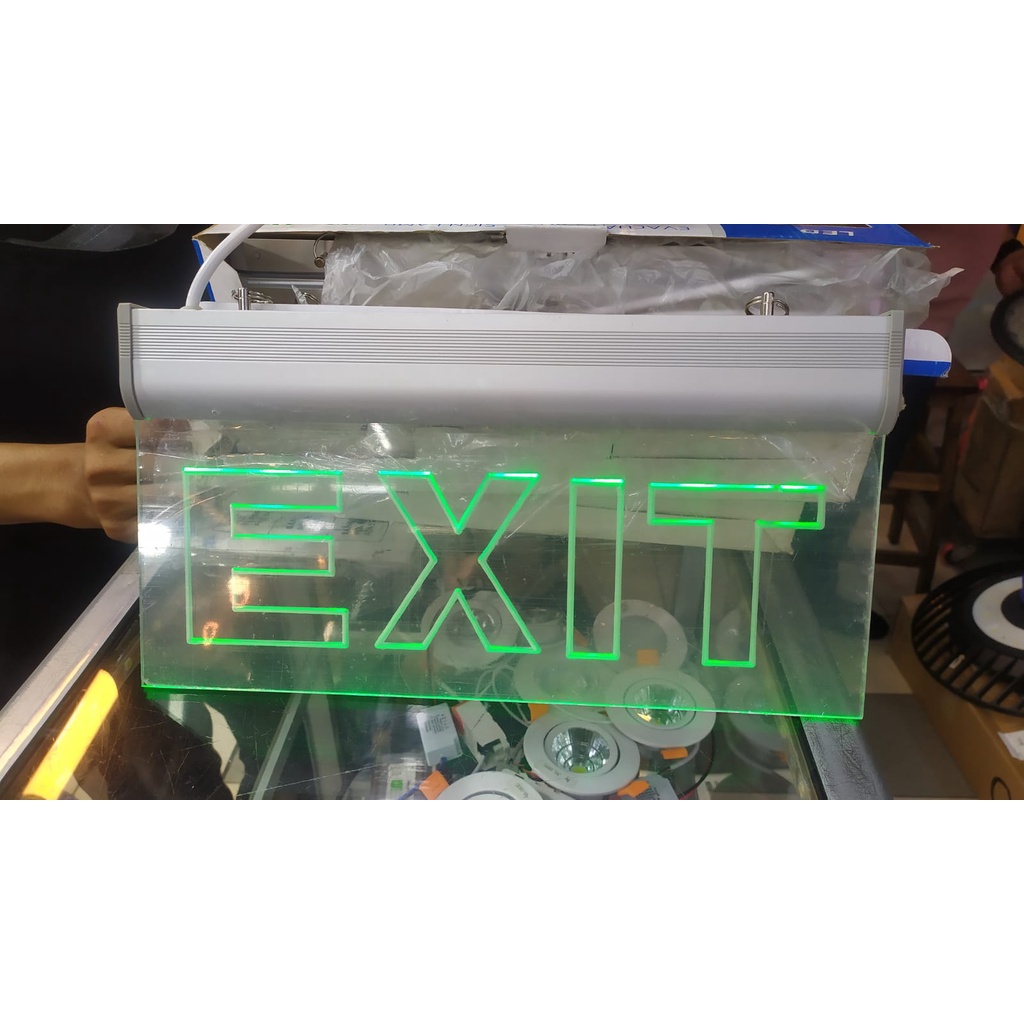 Jual LAMPU EXIT TRANSPARAN LAMPU LED HIJAU / lampu exit | Shopee Indonesia