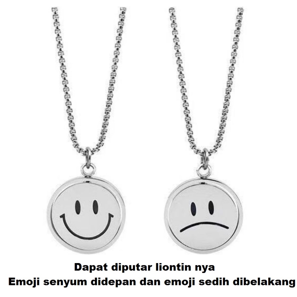 Jual PANORAMA Kalung SMILEY FACE Rantai Tania Smiling Necklace Hip Hop ...