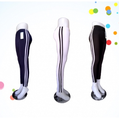 Jual CELANA LEGGING LIST 2/CELANA LEGGING WANIATA GARIS STRIP PUTIH ...