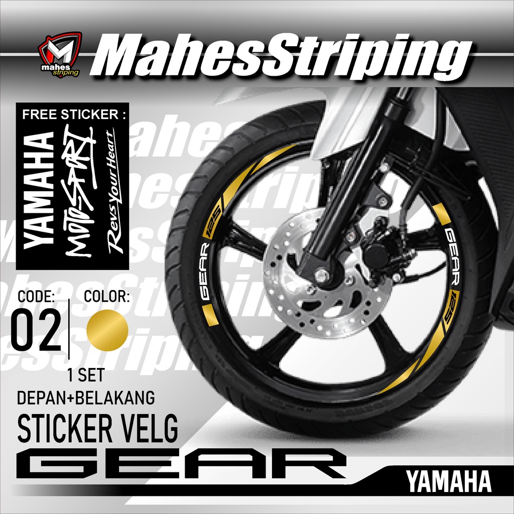 Jual Mahes Striping - Stiker Cutting Sticker Velg Yamaha GEAR 125 ...