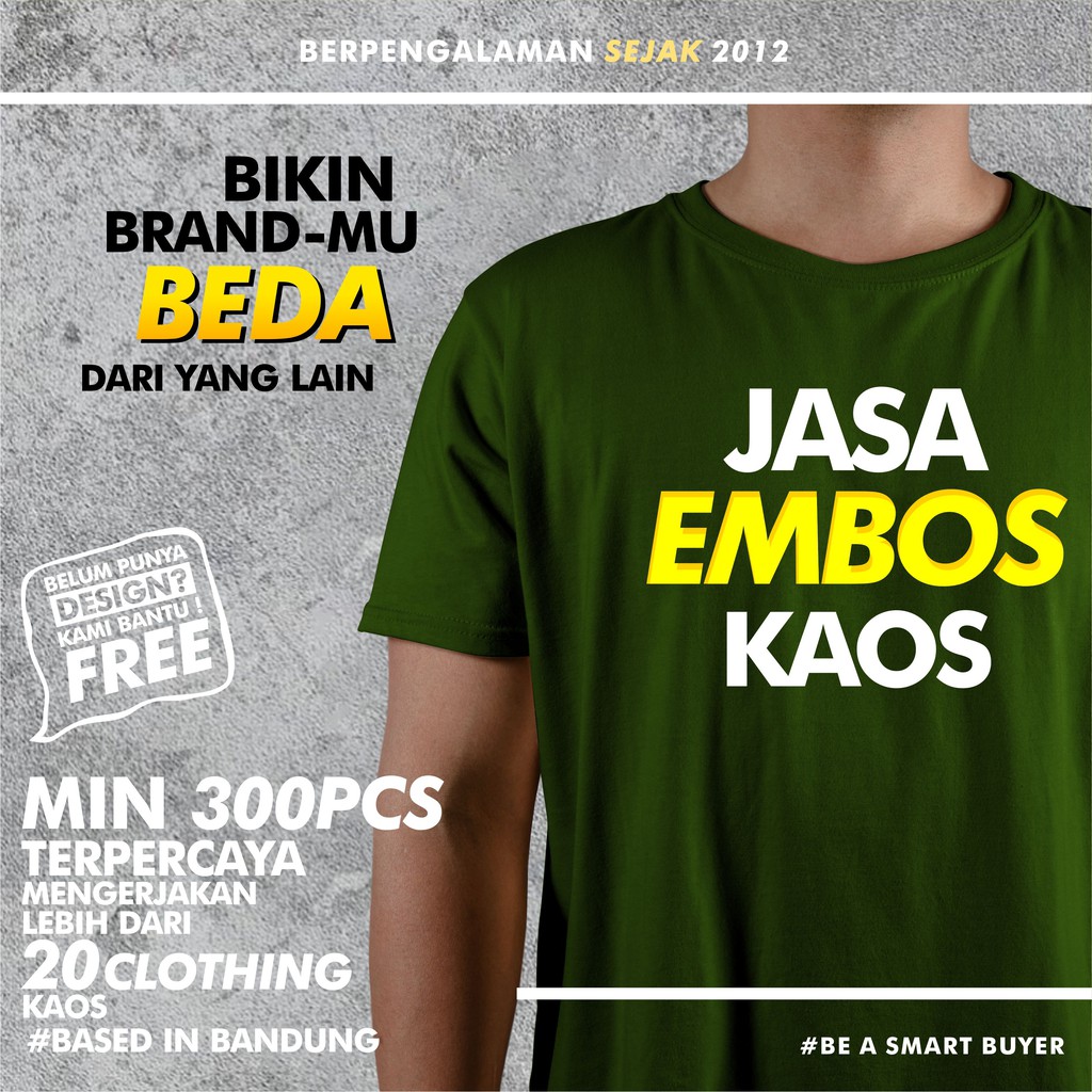 Jual EMBOS KAOS SABLON CUSTOM CLOTHING POLOS PRIA WANITA (EMBOSS KAOS ...