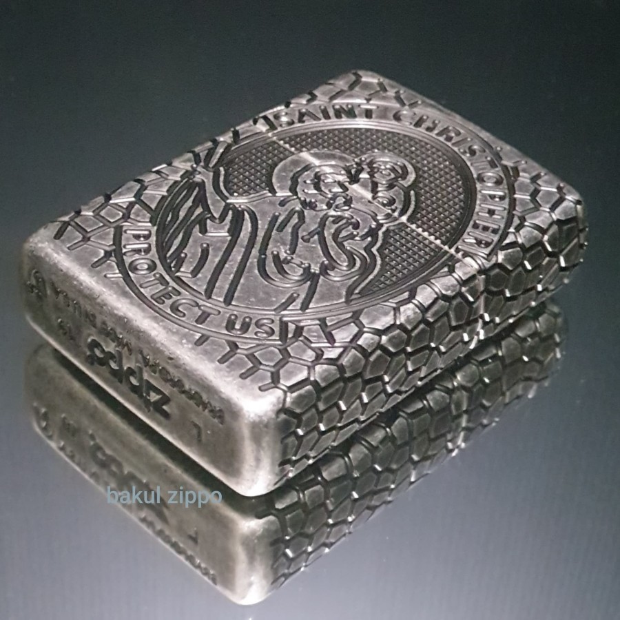 Jual 49160 Original Zippo Armor St Chritopher antique silver | Shopee ...