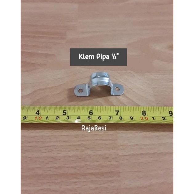 Jual Klem Pipa plat Clamp Pralon 1/2 inch Klam galvanis (10pcs ...
