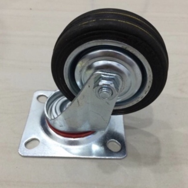 Jual 4”HH Roda karet hitam hidup putar 4"inchi roda putar hidup 4"inci ...