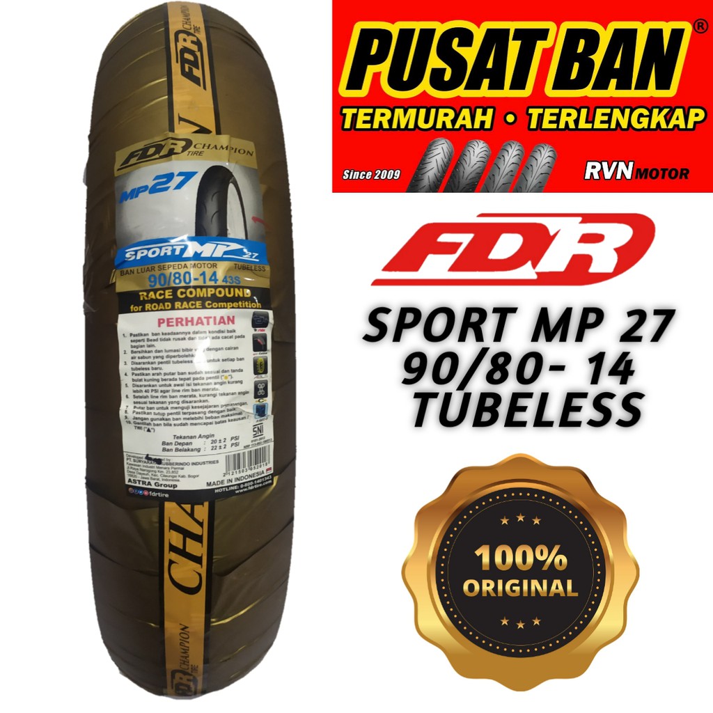 Jual Fdr Sport MP27 race compound 90/80-14 FREE PENTIL | Shopee Indonesia