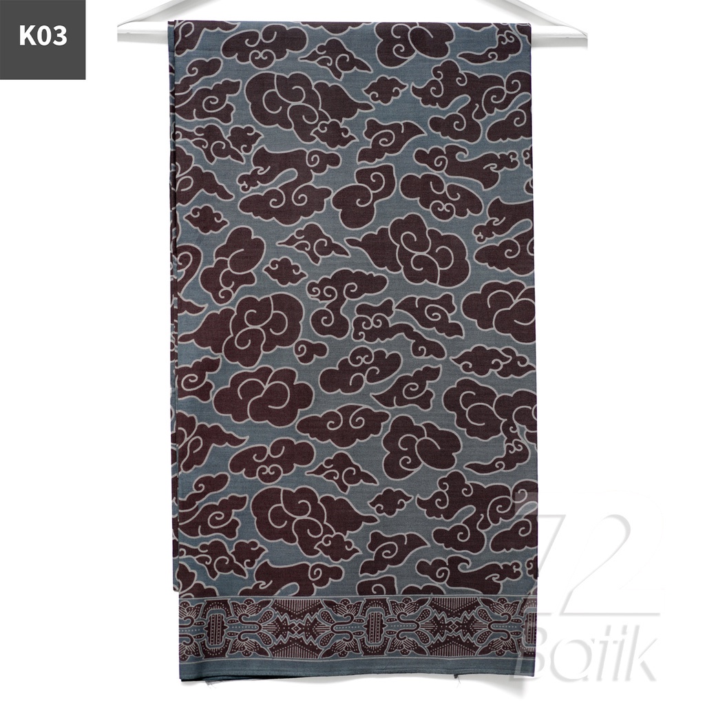 Jual KAIN BATIK PREMIUM Bahan Katun Motif Mega Mendung Warna Abu Grey ...