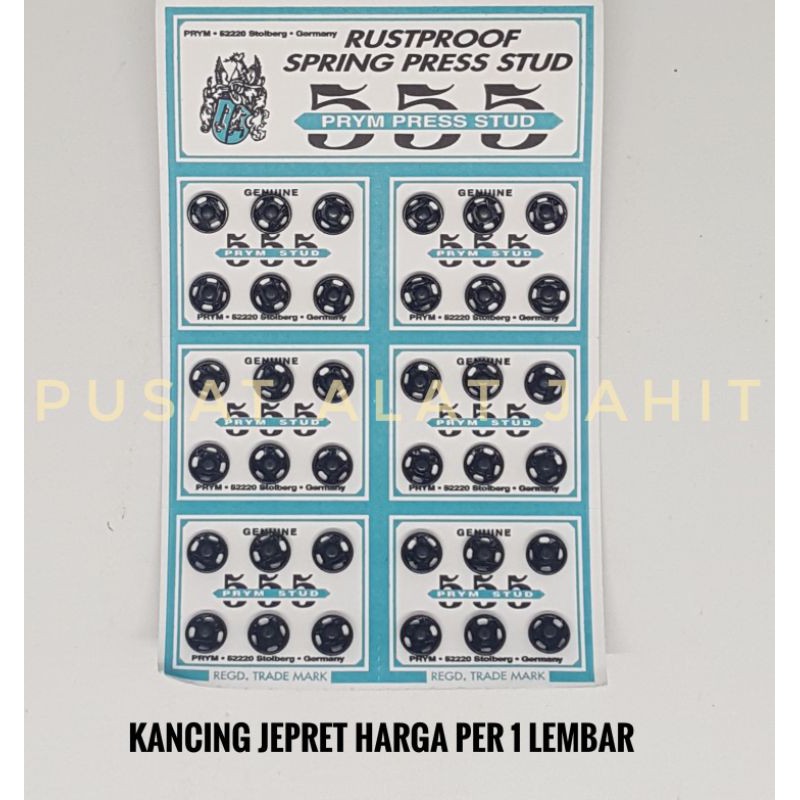 Jual KANCING JEPRET HITAM 555 ASLI KANCING CETET CETEK 8MM SNAP BUTTON ...