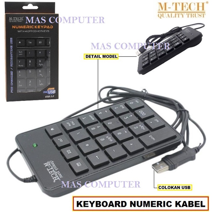 Jual M-TECH Keboard Numerik Mini / Keboard Numeric / Keboard Keypad ...