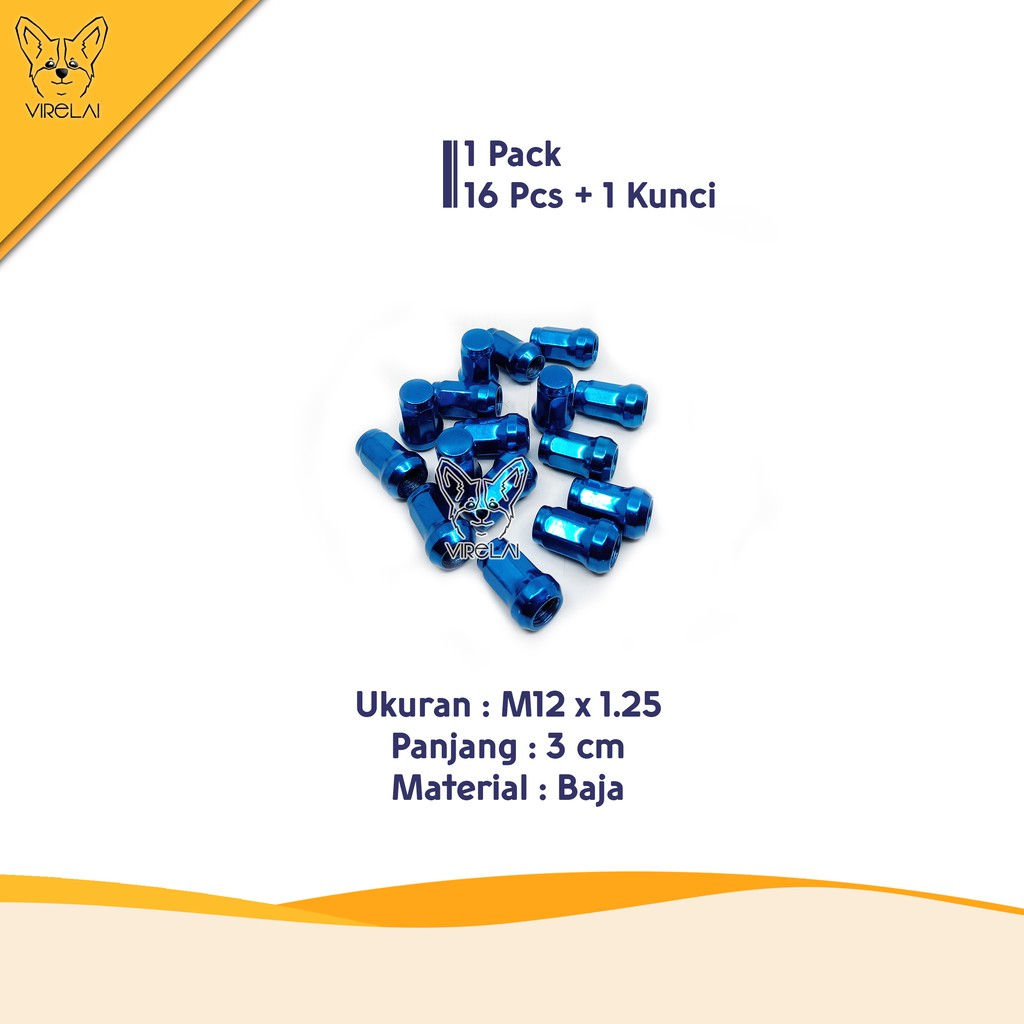 Jual Mur roda racing MAX GUARD warna ukuran 12 x 1.5 /1.25 [Merah ...