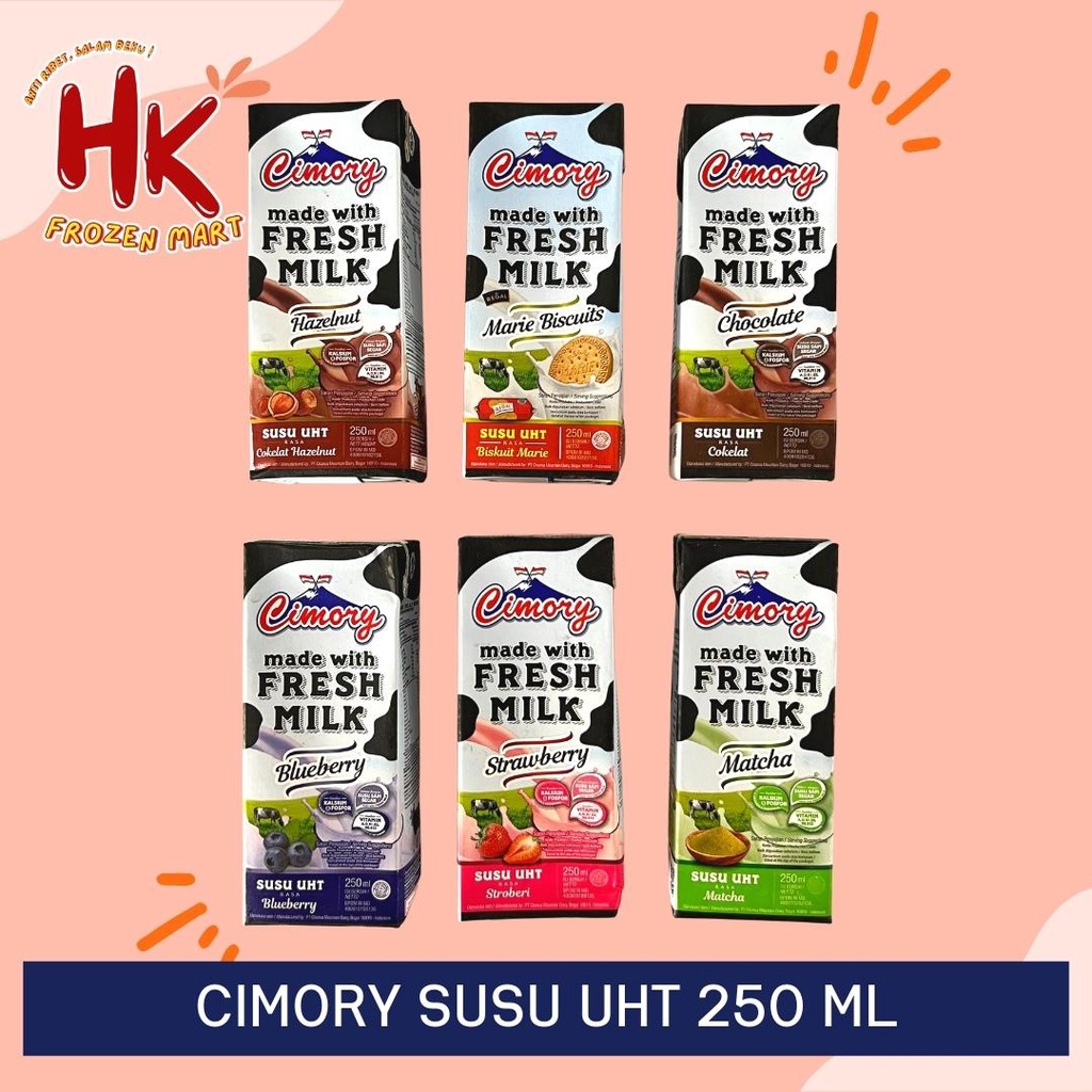 Jual Cimory Susu UHT 250 ml - Cokelat / Matcha / Marie regal ...