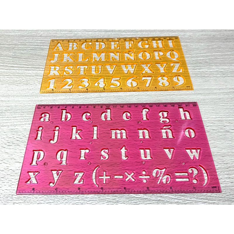 Jual Penggaris Cetakan Huruf Besar, Huruf Kecil, Angka, Simbol | Shopee ...