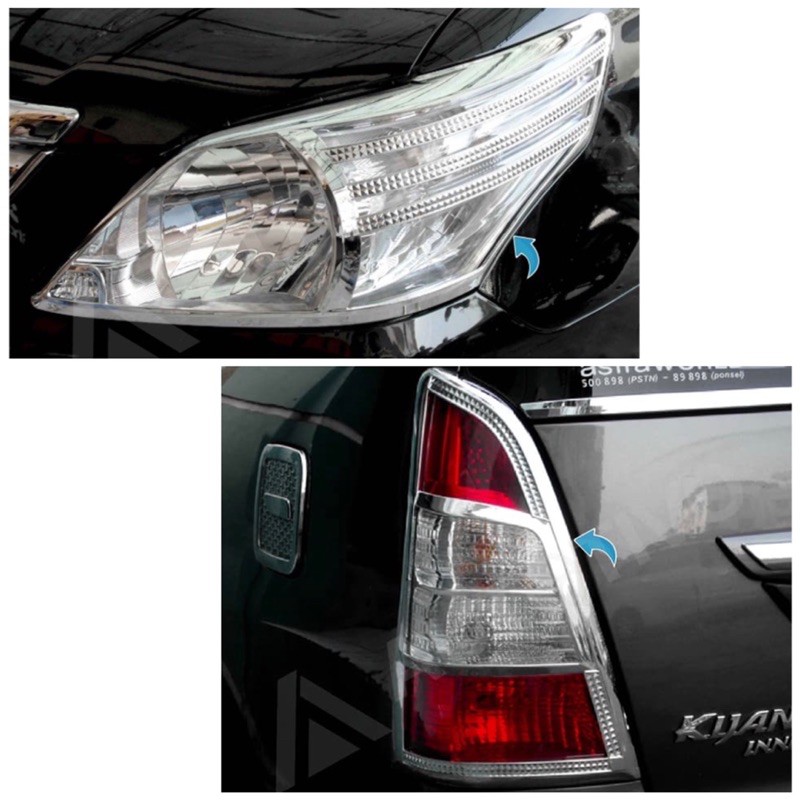 Jual GRAND NEW INNOVA 2012 2015 GARNISH DEPAN BELAKANG CHROME LIS LIST ...