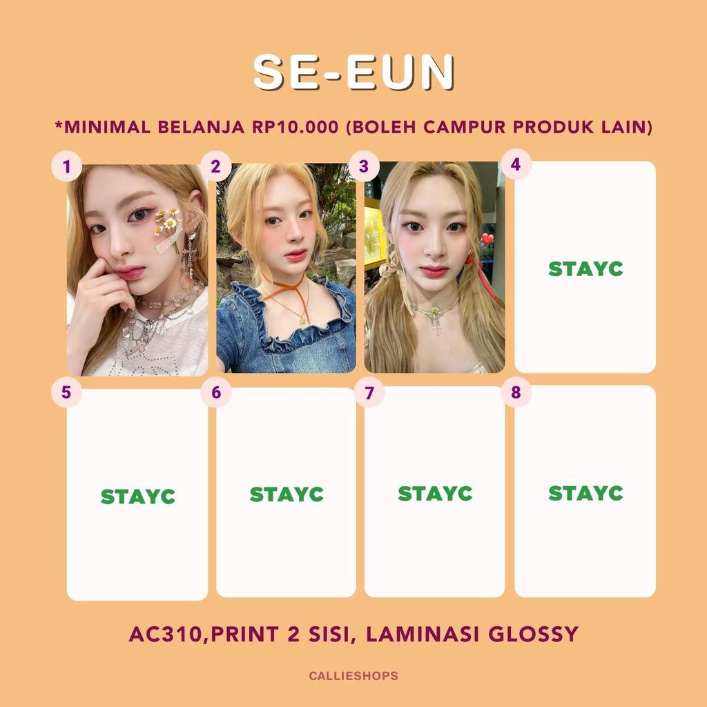 Jual STAYC Si-eun Yoon Sumin Isa Se-eun J Unofficial Photocard | Shopee ...