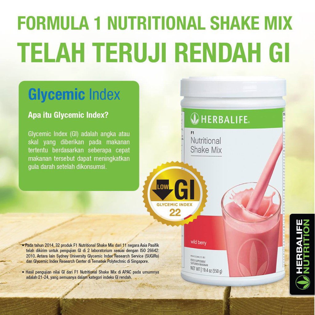 Jual Nutritional Shake F1 Mix HBL - Vanilla, Coklat, Berry, Cookies ...