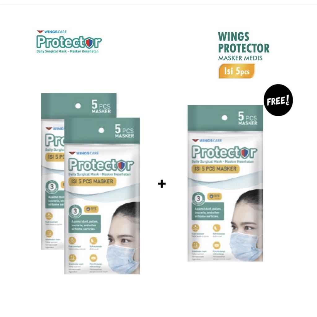 Jual Wingscare Protector Masker Biru Isi 5 pcs x3 | Shopee Indonesia