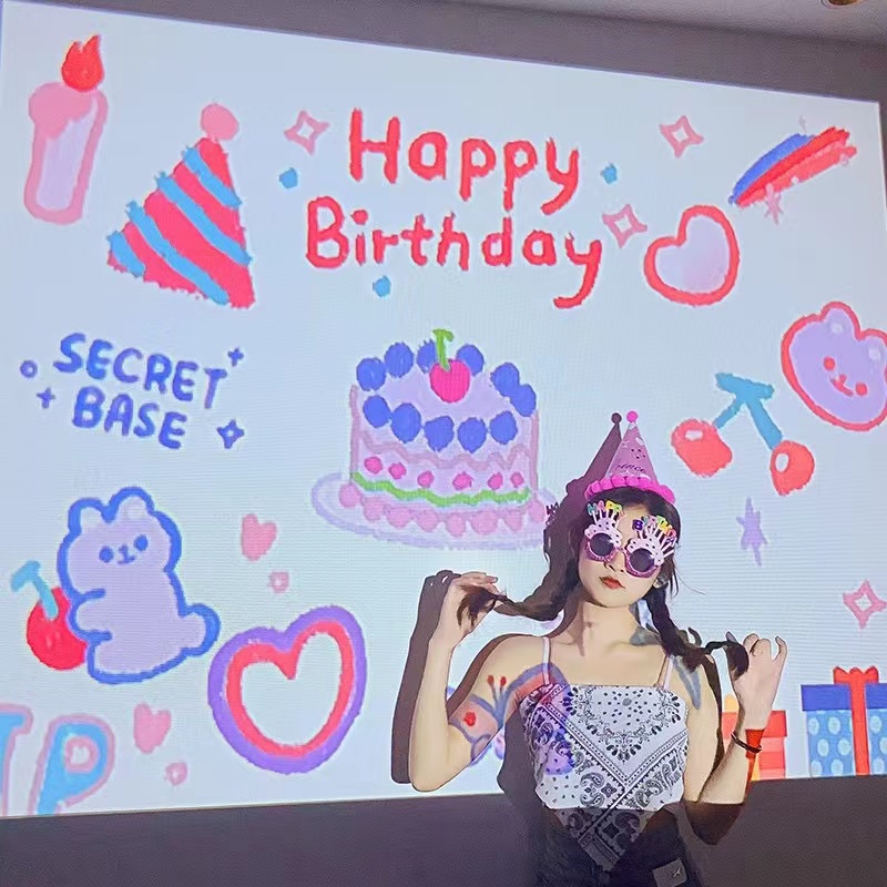 Jual BOSJKT1481 Proyektor Mini Ulang Tahun Portable / Happy Birthday ...