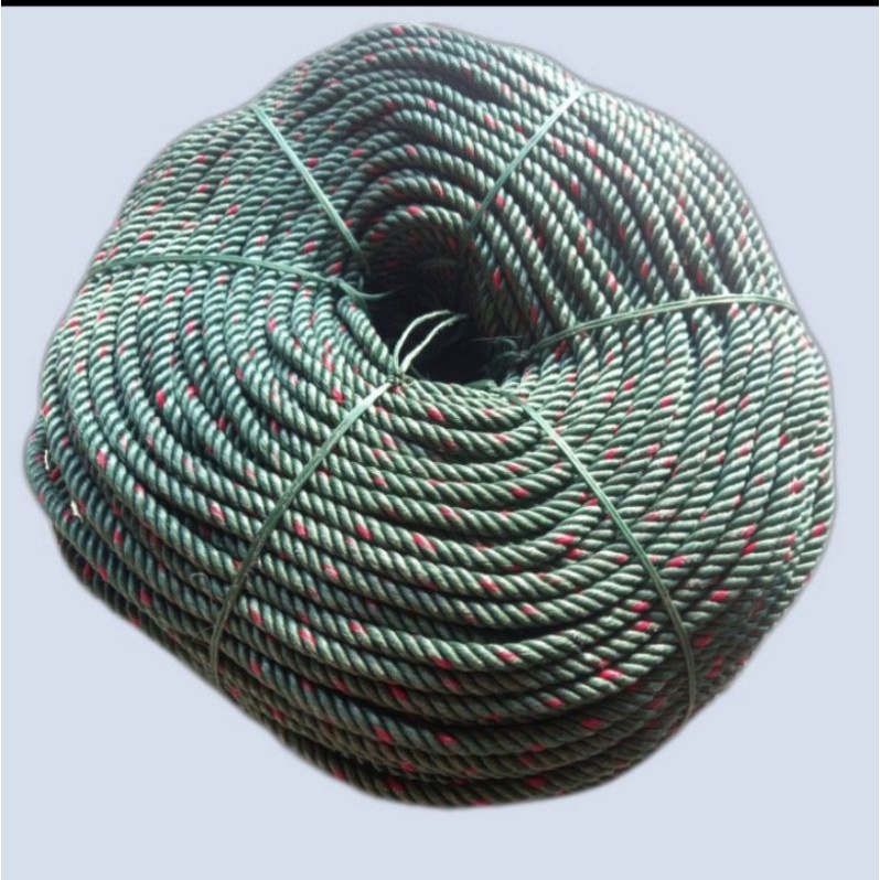 Jual 1 Roll Tali Tambang Ukuran 8mm -+200Meter Hijau Bintik Merah ...