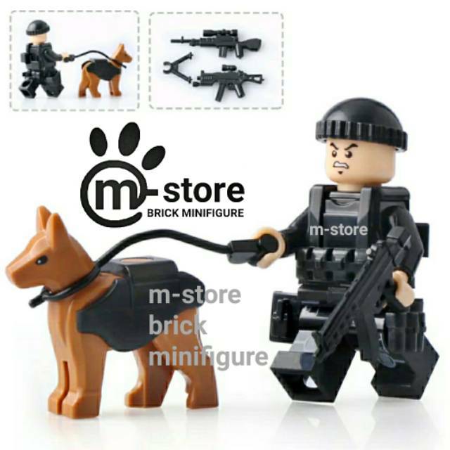 Jual brick swat dog handler s.w.a.t. military police soldier army gun ...
