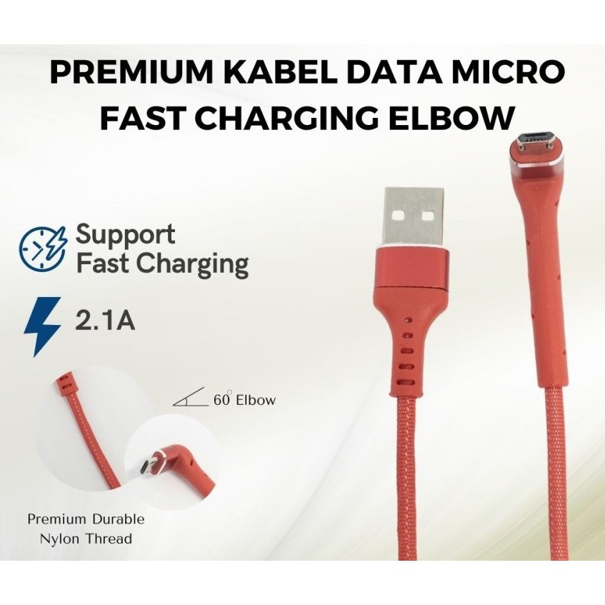 Jual Kabel data micro 5 pin fast Charging 2.4A elbow | Shopee Indonesia