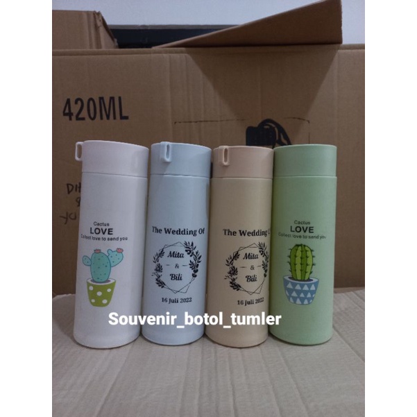 Jual Souvenir botol kaktus/caktus custom sablon kemas paper bag hitam ...