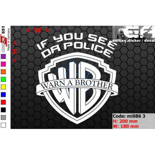 Jual ea cutting sticker / decal Code: mi086 3 ( warn a brother ...