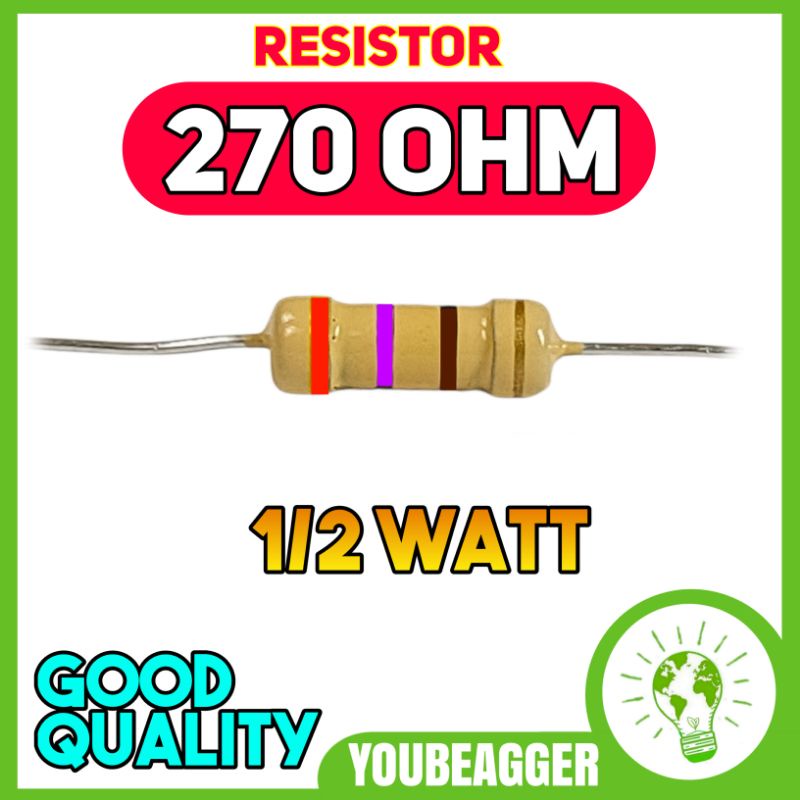 Jual Resistor 270 Ohm 1/2 watt | Shopee Indonesia