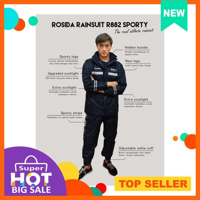 Jual Jas Hujan Parasut Rosida R882 Sporty | Shopee Indonesia