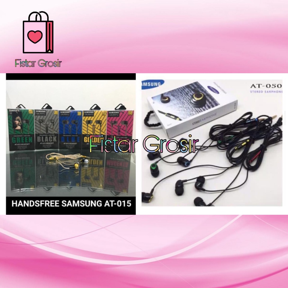 Jual Hansfree Branded Samsung AT-050 AT-015 Headset Superbass Stereo ...