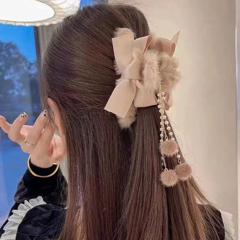 Jual Jepitan Rambut Kekinian - Jepit Rambut Pita Bulu Rumbai | Shopee ...