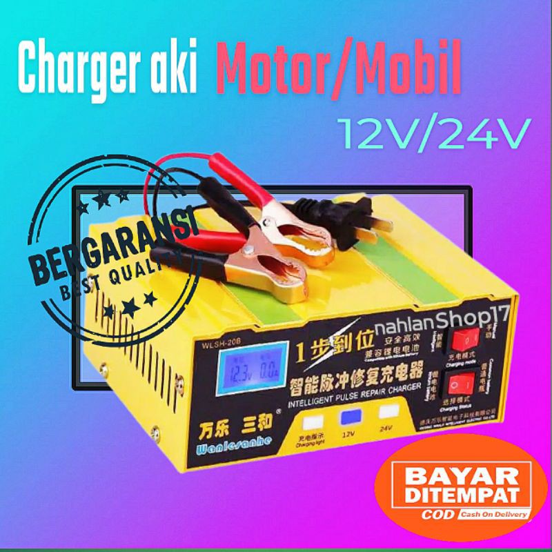Jual CHARGER AKI MOBIL LEAD ACID BATTERY 12V/24V 6-105AH MF-2B ...
