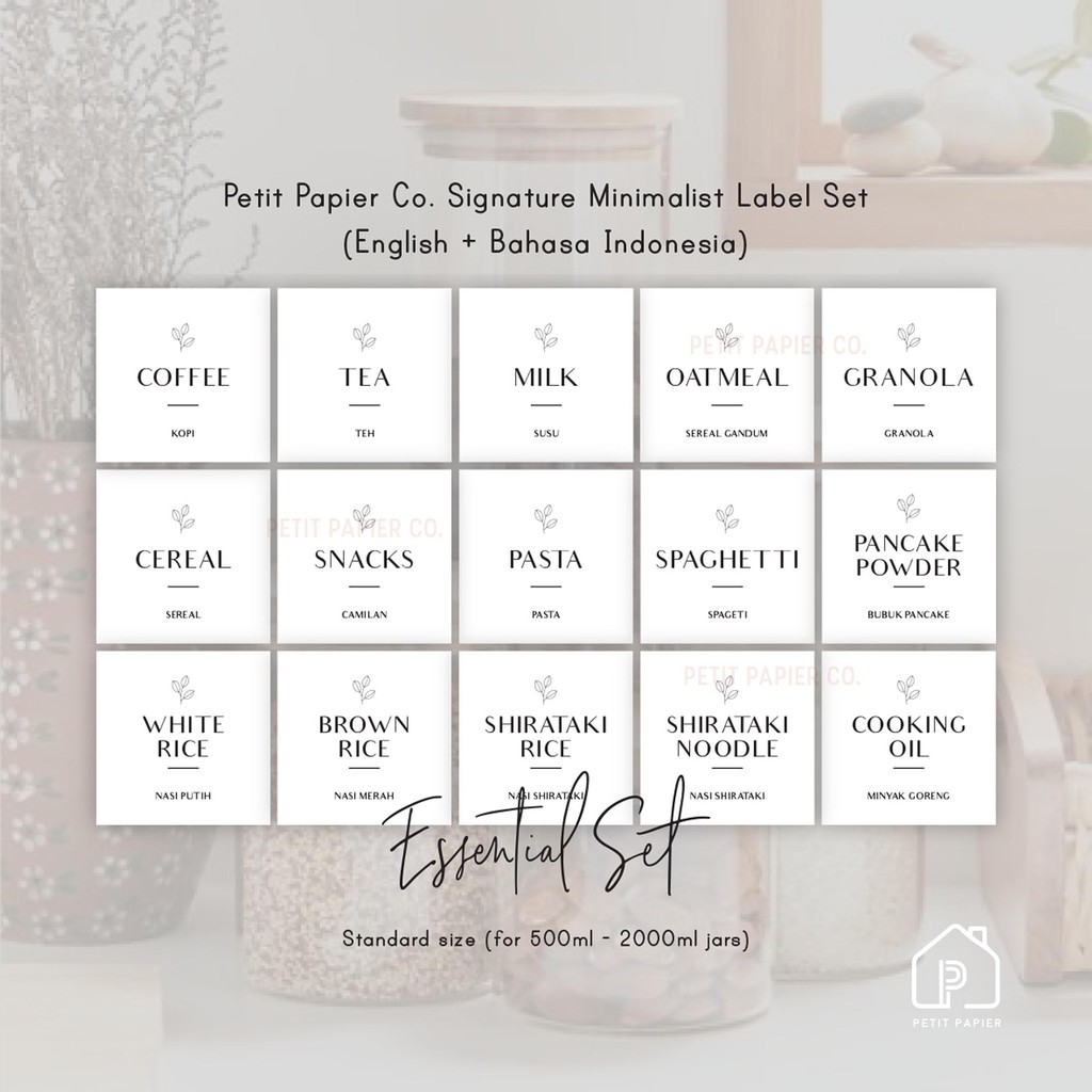 Jual PAPIER HOME (Paket) Minimalist Sticker Label Bumbu Dapur 2in1 ...