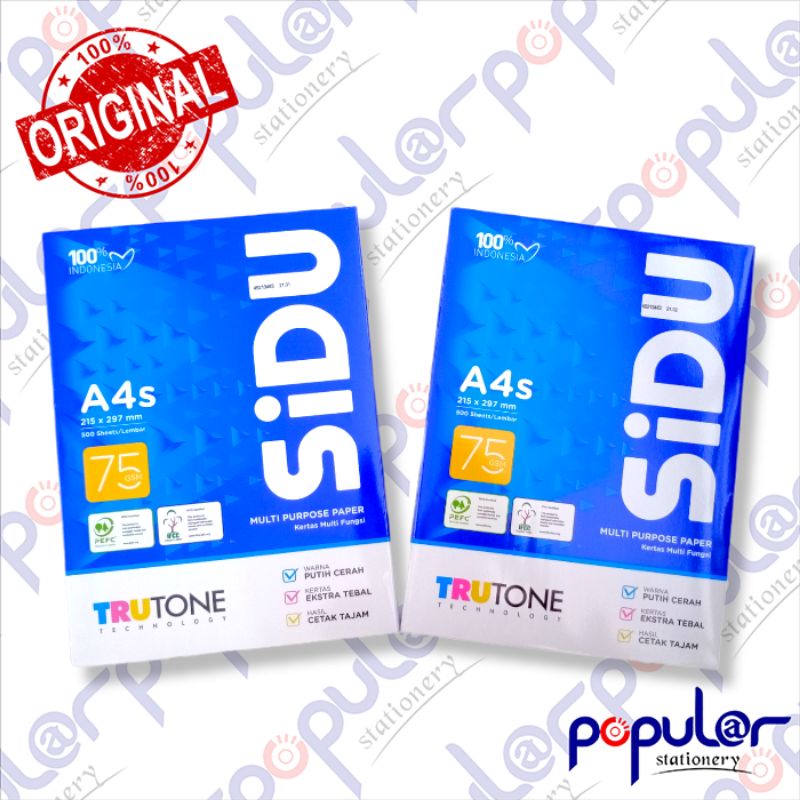 Jual Kertas HVS SIDU A4S 75 | Shopee Indonesia
