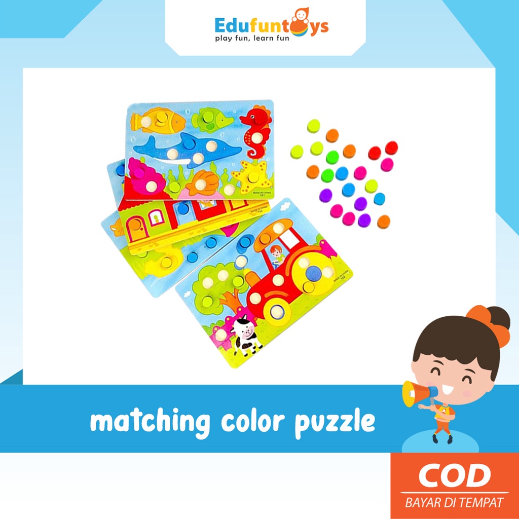 Jual mainan MATCHING COLOR PUZZLE/ mainan edukasi puzzle kayu ...