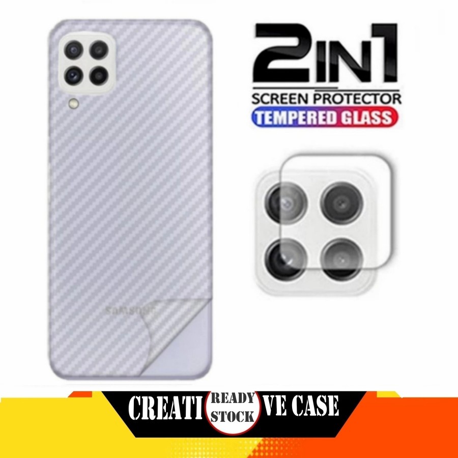 Jual PAKET 2 INC 1 Garskin Carbon SAMSUNG F22 4G Back Screen Sticker ...