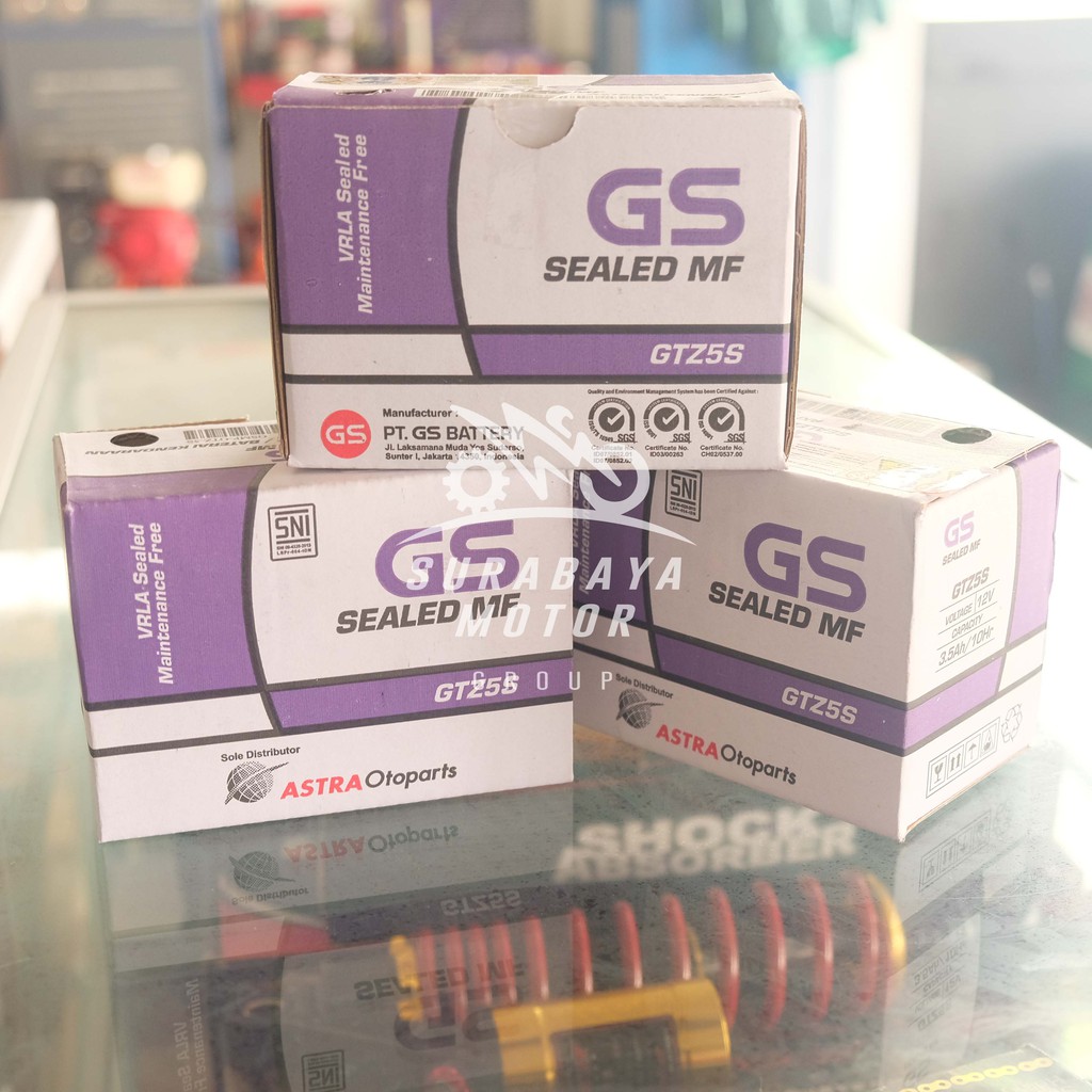 Jual Aki Motor GS GTZ5S 3,5Ah Kering GTZ 5S Supra 125 Beat Scoopy Mio J ...