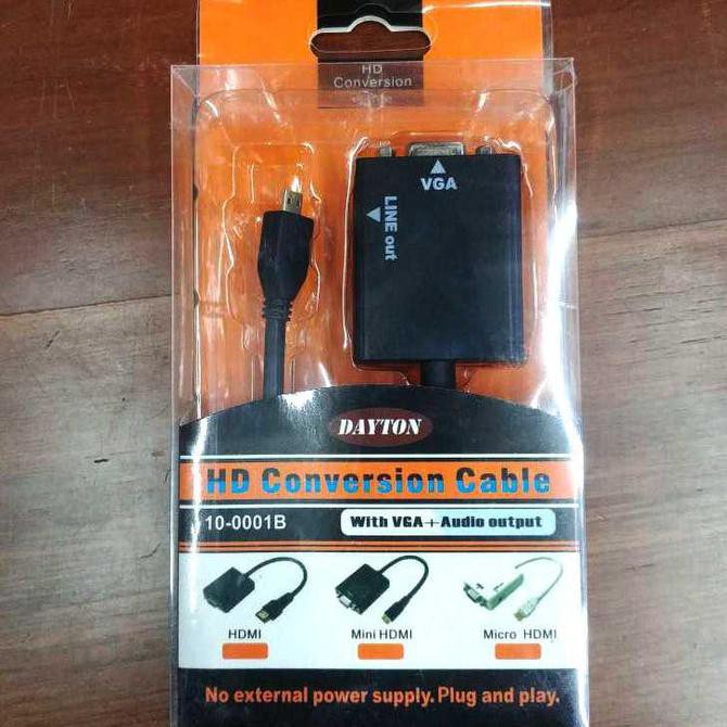 Jual Kabel HD Conversion Micro HDMI to VGA with Audio Output Cable ...