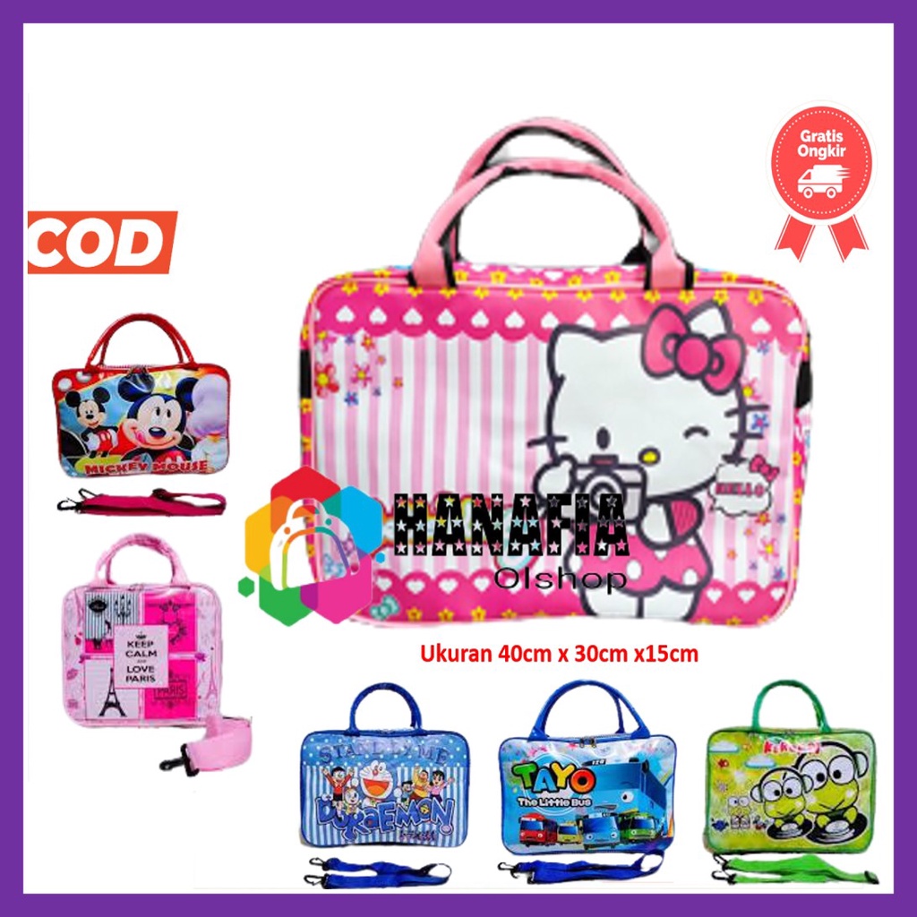 Jual TAS TRAVEL BAG KARAKTER UKURAN 40X30X15 SEMI KOPER UNIK/DORAEMON ...