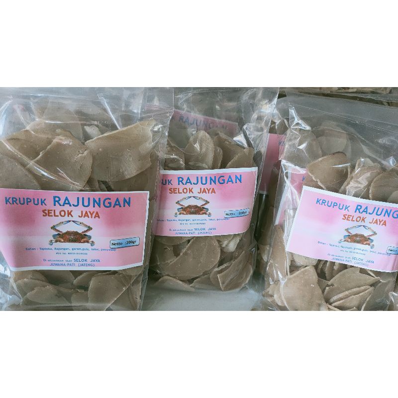Jual KRUPUK RAJUNGAN SELOK JAYA nett 200 gr | Shopee Indonesia