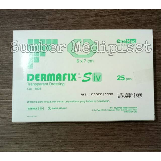 Jual Plester Transparan Steril Dermafix S-iv 6x7cm Plester Infus ...