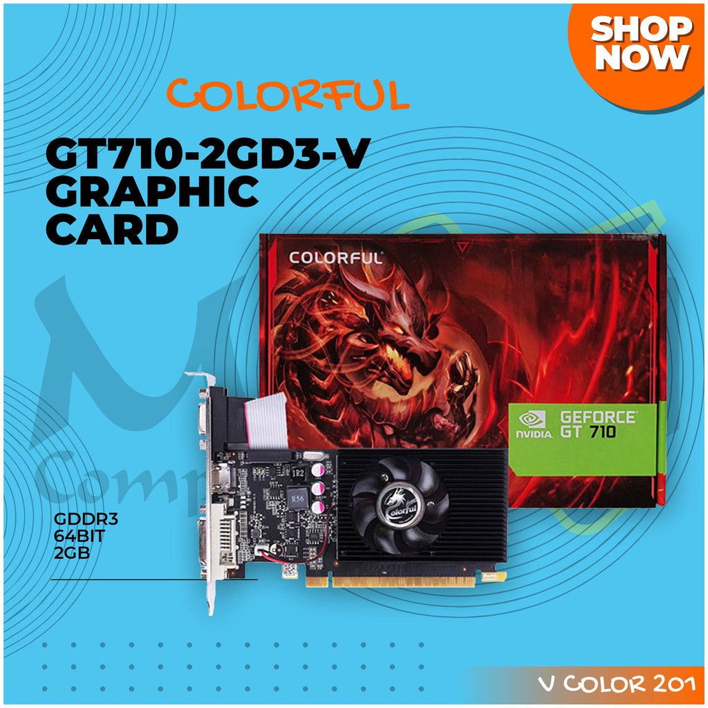 Jual Colorful GeForce GT710-2GD3-V 2GB GDDR3 64Bit DVI + HDMI + VGA GPU ...
