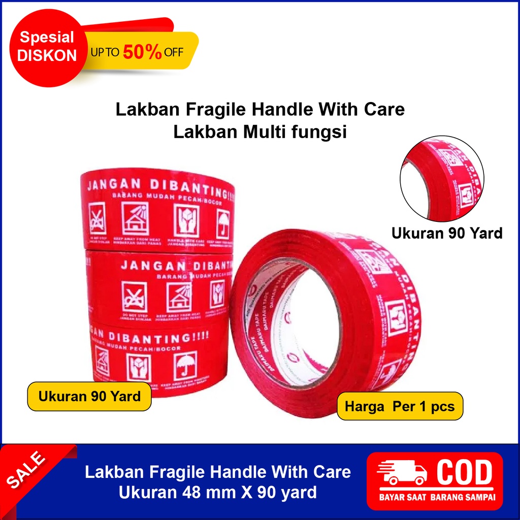 Jual LAKBAN FRAGILE LAKBAN MERAH SOLASI ISOLASI SOLATIP FRAGILE MERAH ...